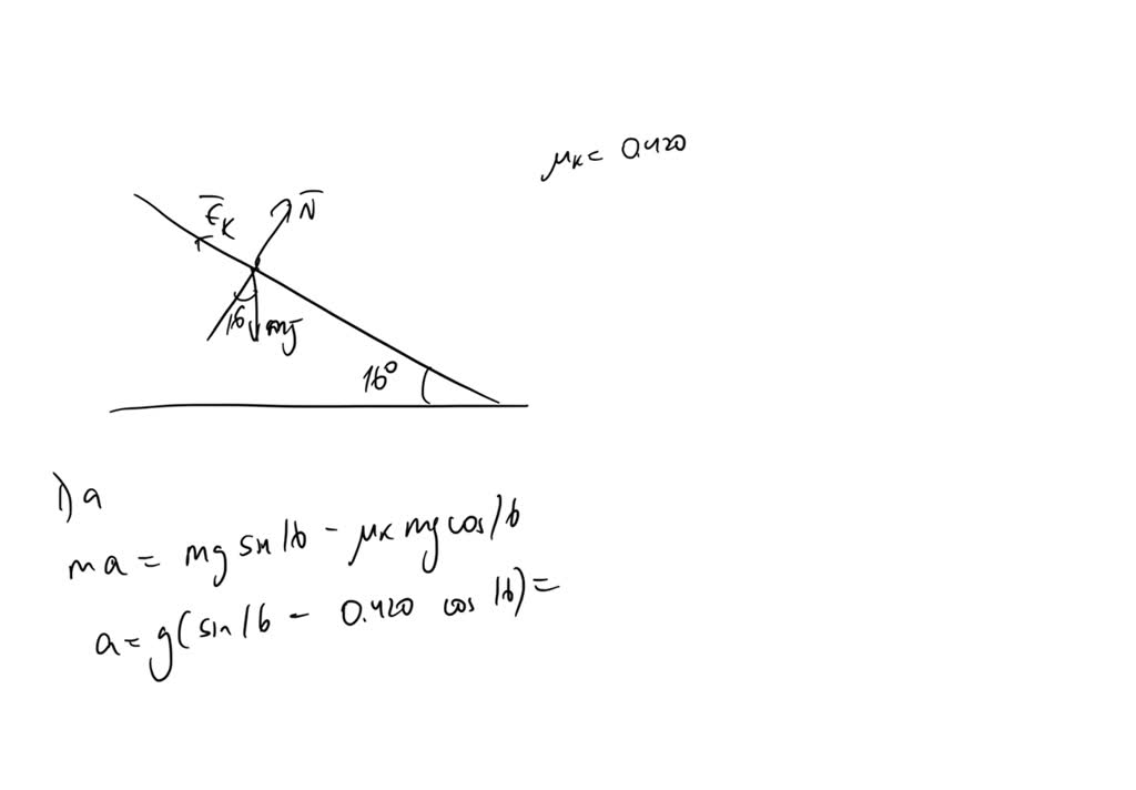 Solved A Box Is Sliding Down An Incline Tilted At A 16 0 Angle Above Horizontal The Box Is