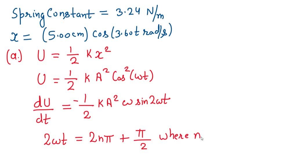 SOLVED: A cart attached to a spring with constant 3.24 N / m vibrates ...