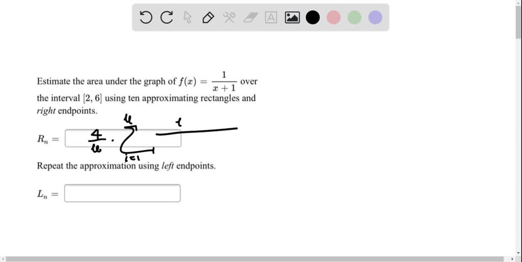 SOLVED: 1 Estimate the area under the graph of f(w) = over the interval [3, 5] using ten 2 +4 ...