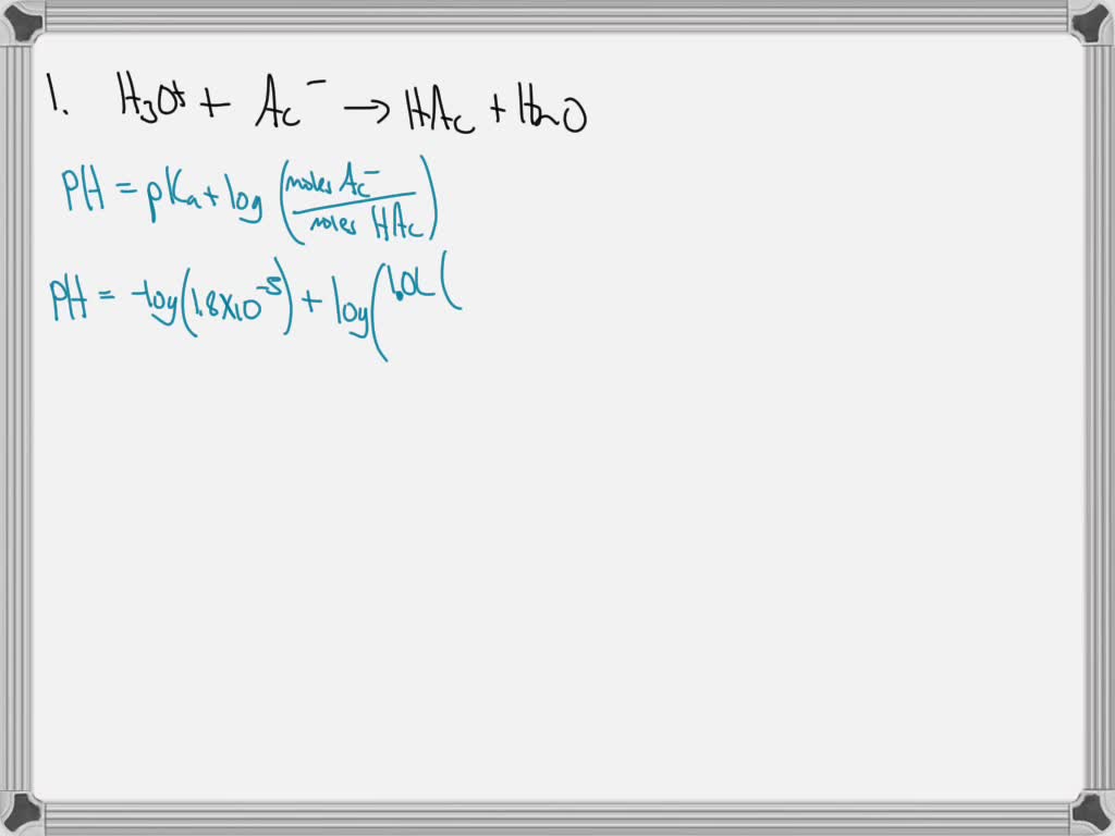 SOLVED: what is the pH of a buffer solution containing equal volumes of 0.1M HAc and 0.1 M NaAc ...