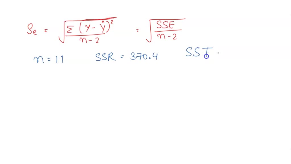 Solved Using Simple Linear Regression For A Data Set With 11 Observations The Following 6427