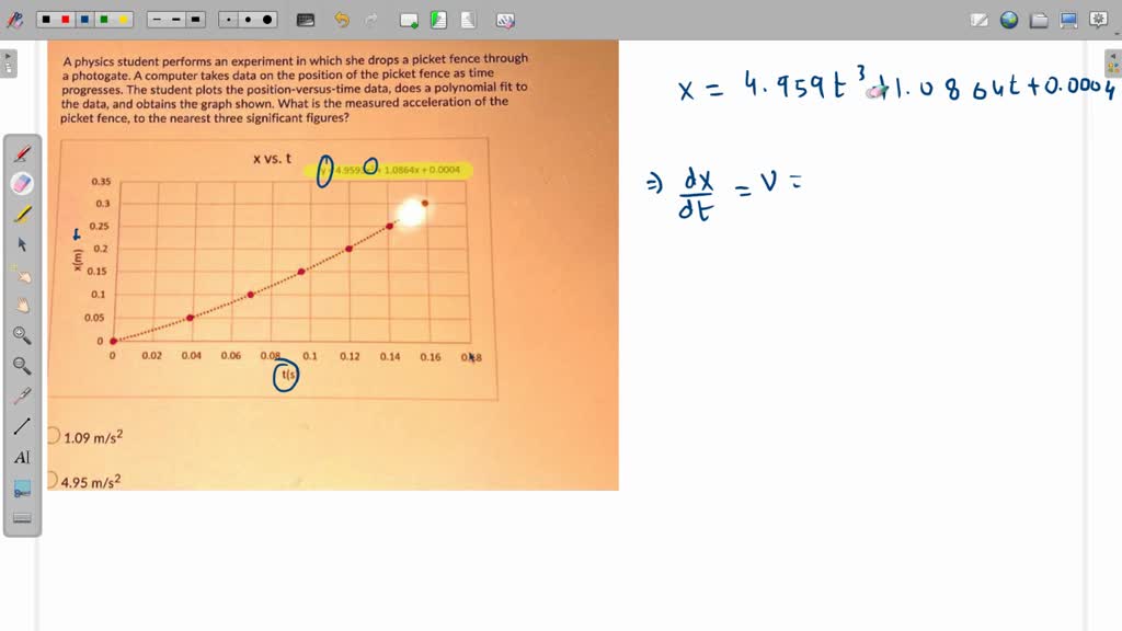SOLVED: A physics student performs an experiment in which she drops ...