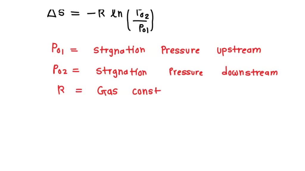 Solved The Entropy Increase Across A Normal Shock Wave Is 199 5 J Kg