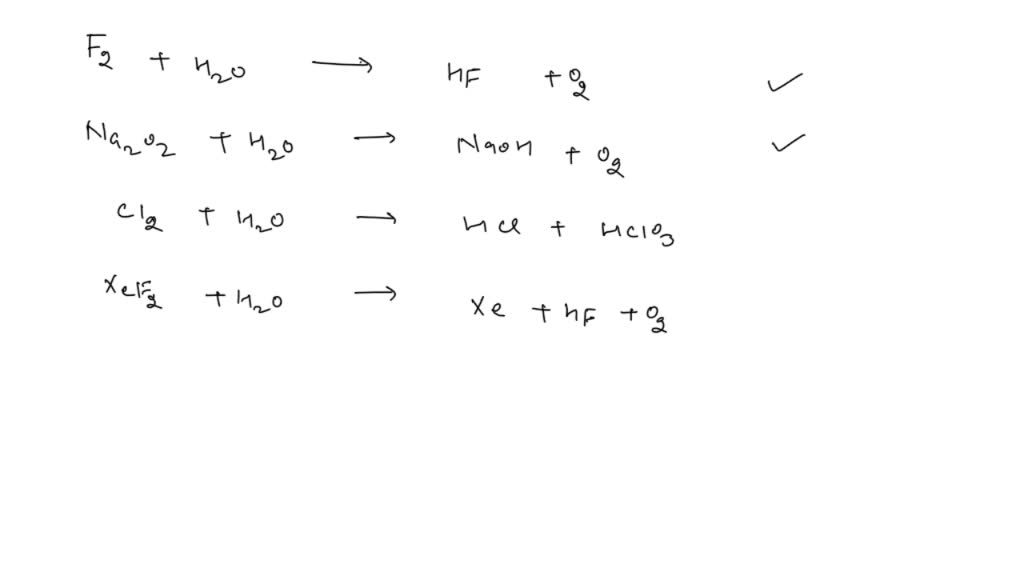 SOLVED: How many molecular species will produce O2 on reaction with ...