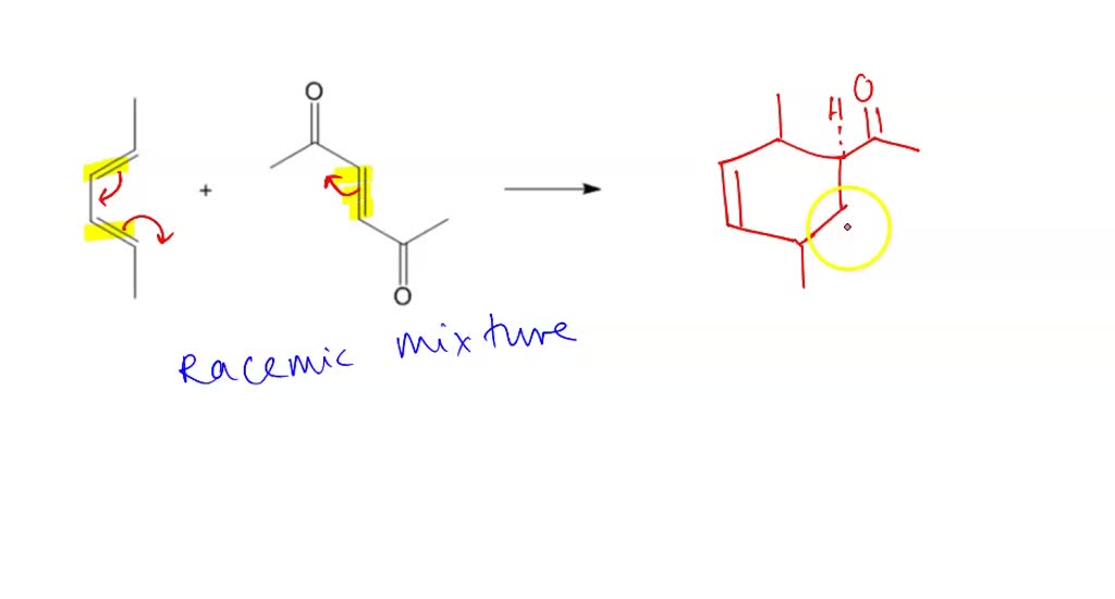 SOLVED: This Diels-Alder reaction produces a racemic product mixture ...