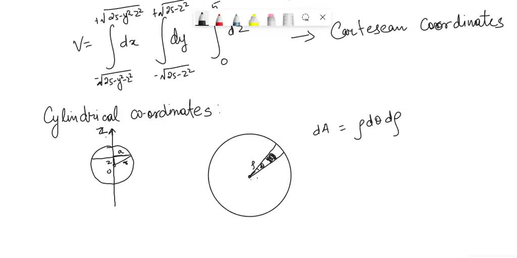 point) sphere, centered at the origin; has radius Find integrals that compute its volume, using ...