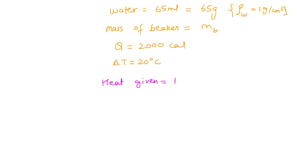 A glass beaker has a mass of 200 g and a heat capacity of 0.2 kcal/kg-Â ...