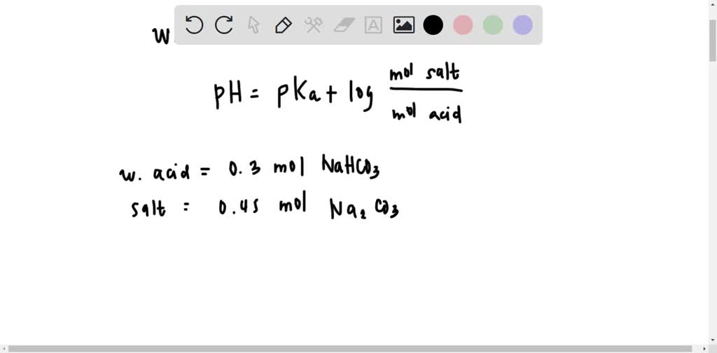 SOLVED: Calculate the pH of a buffered solution that is prepared by dissolving 0.3 mol of NaHCO3 ...