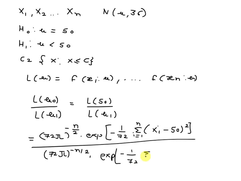 SOLVED: Let X1, X2, ..., Xn be a random sample from the normal ...