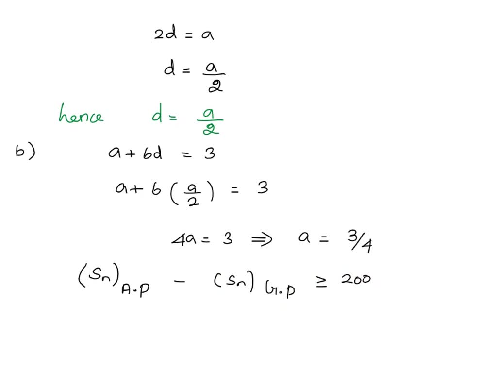 SOLVED: The seventh; third and first Ierms of an arithmetic sequence form the first three [erms ...