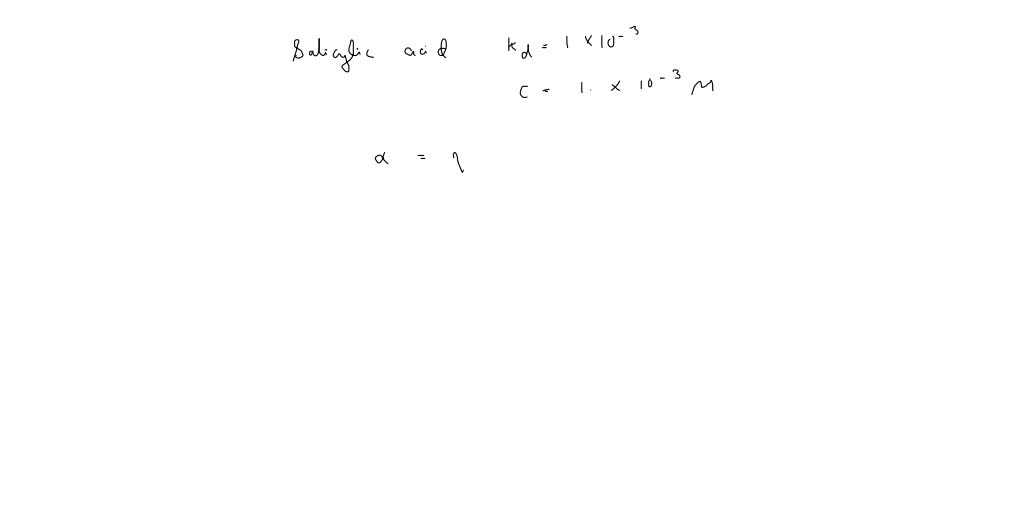 Solved The Dissociation Constant For Salicylic Acid C6h4 Oh Cooh Is