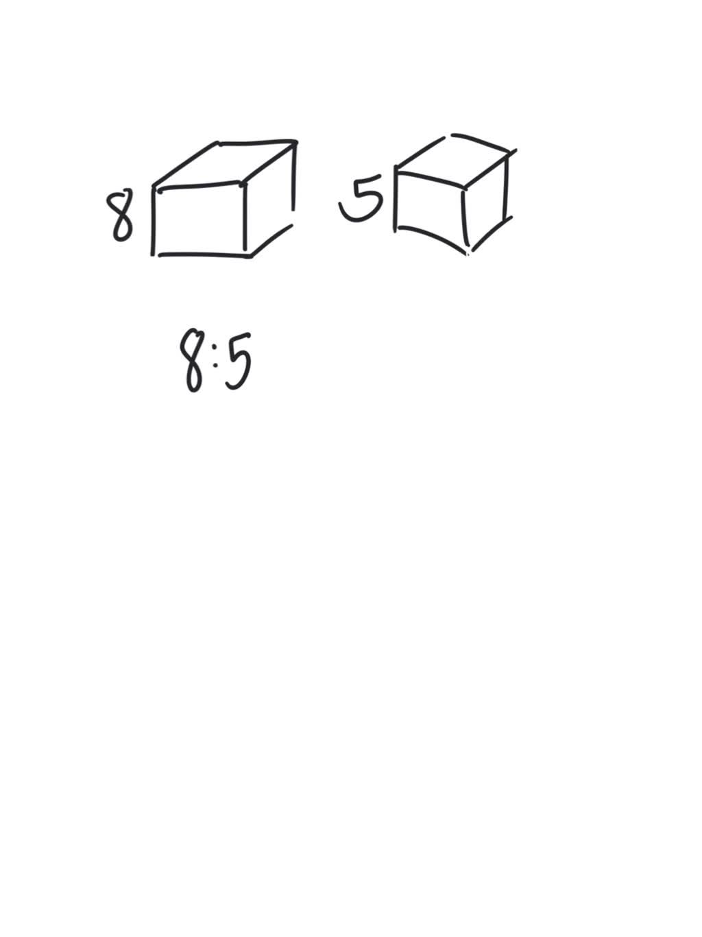 SOLVED: Two cubes have sides of length 7 cm and 4 cm.What is the ratio ...