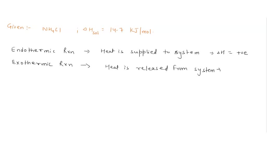SOLVED: A sample of NH4Cl dissolves in water with a molar heat of ...