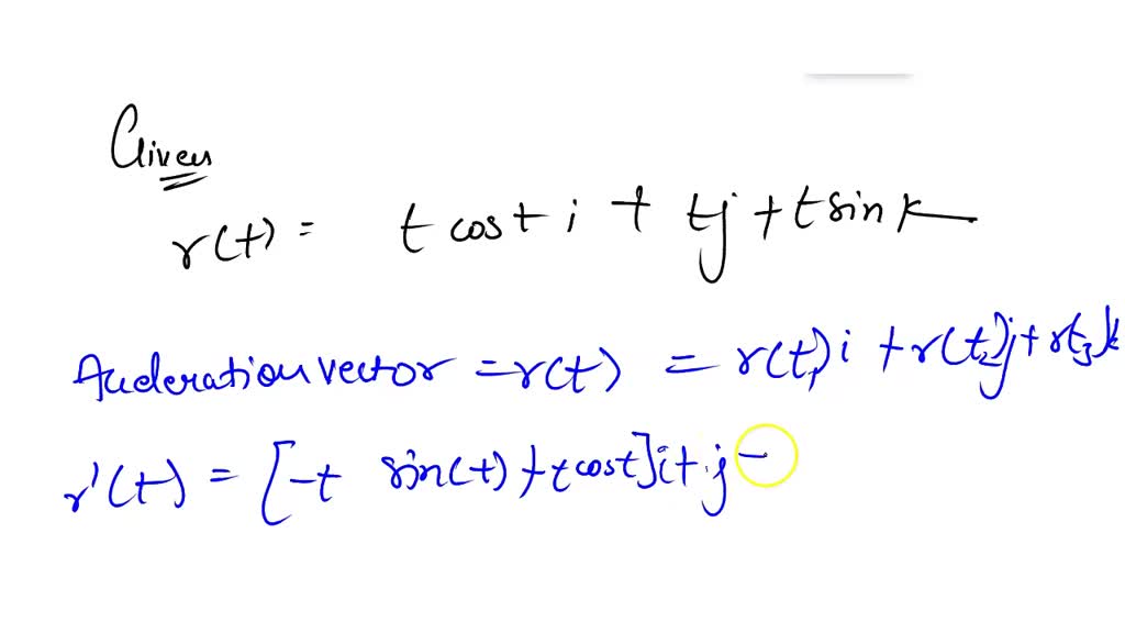 SOLVED: 'points) Consider a particle moving with position r(t) = tcosti +tj + t sin tk Write its ...