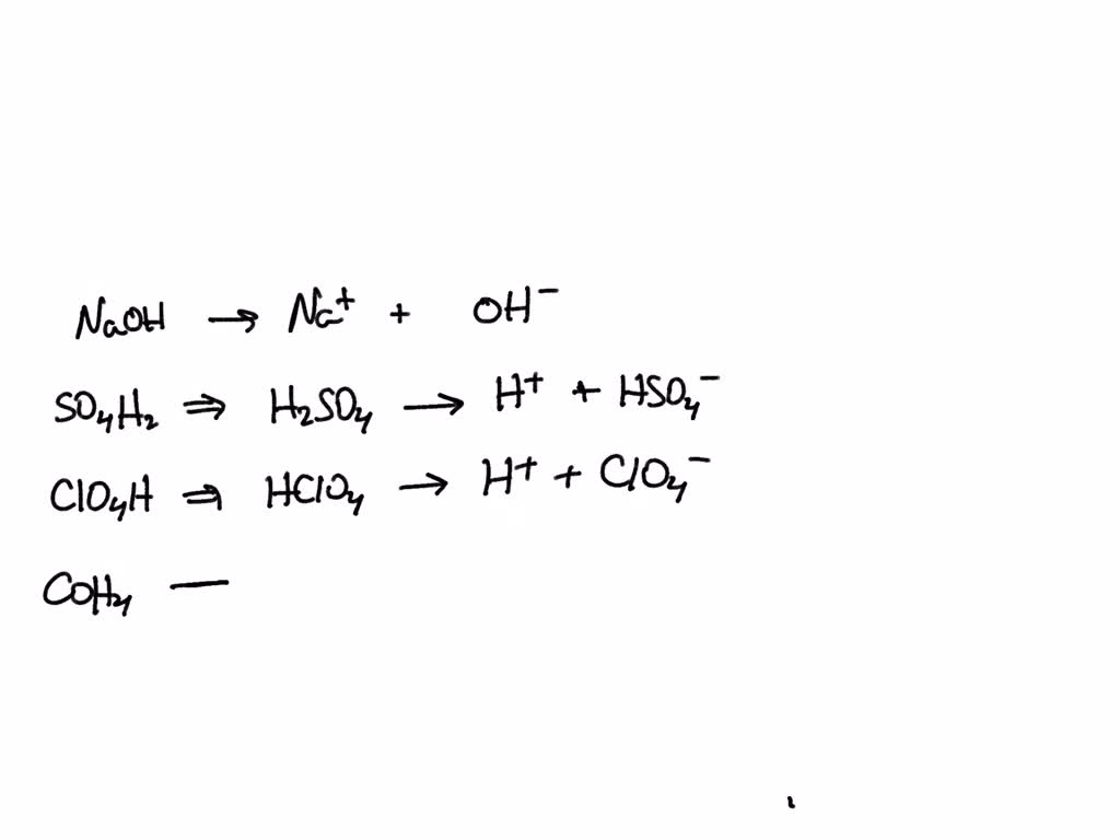 SOLVED: write equations to show how the substances listed give ions ...