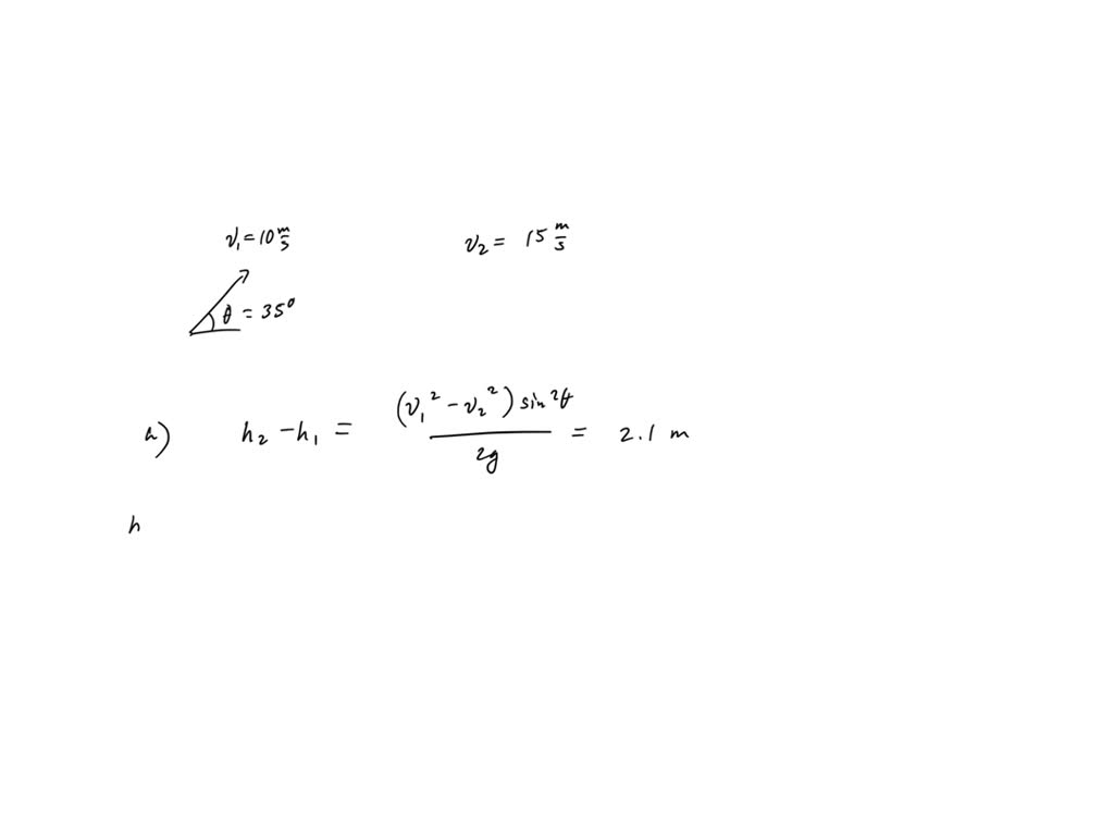 SOLVED: Q2. An object is projected horizontally at Vo=20m/s from the top of a building, which is ...