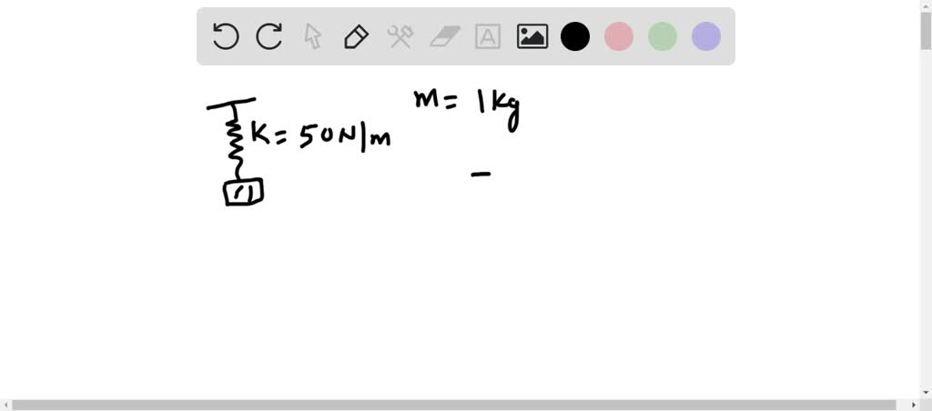 SOLVED: A 1kg block is attached to an unstretched spring of spring constant 50 N /m and released ...