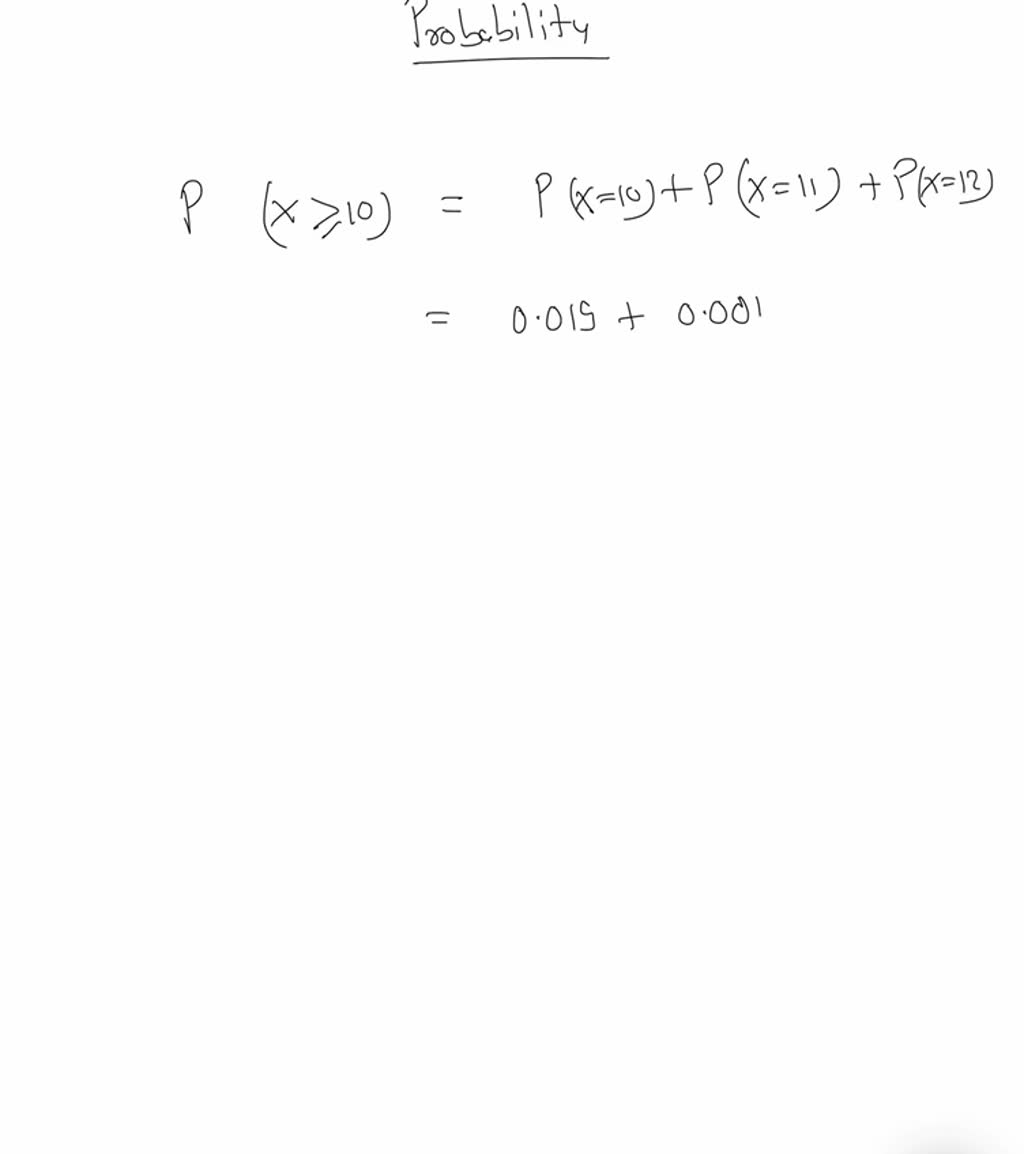 ii. A Wendy's manager performed a study to determine a probability ...