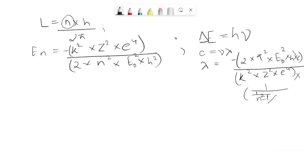 SOLVED: in an bohr atom, the following equation describes the orbital ...