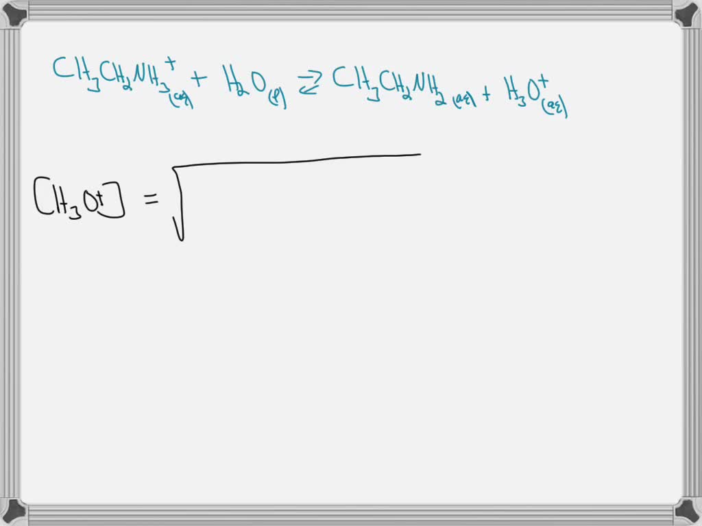 SOLVED: CH3CH2NH2 is a weak base, and HCl is a strong acid. One mole of ...