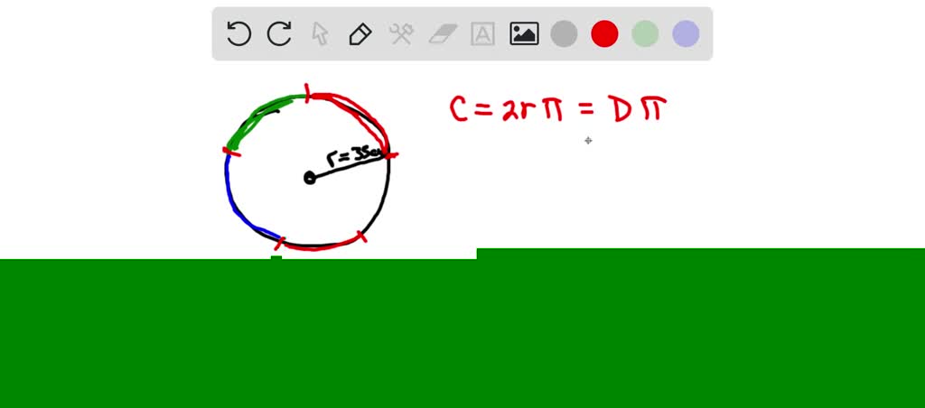 SOLVED: A circular shaped gymnasium ring of radius 35cm is divided into ...