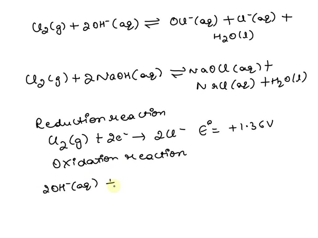 SOLVED: One type of bleach is manufactured by adding chlorine gas to a ...