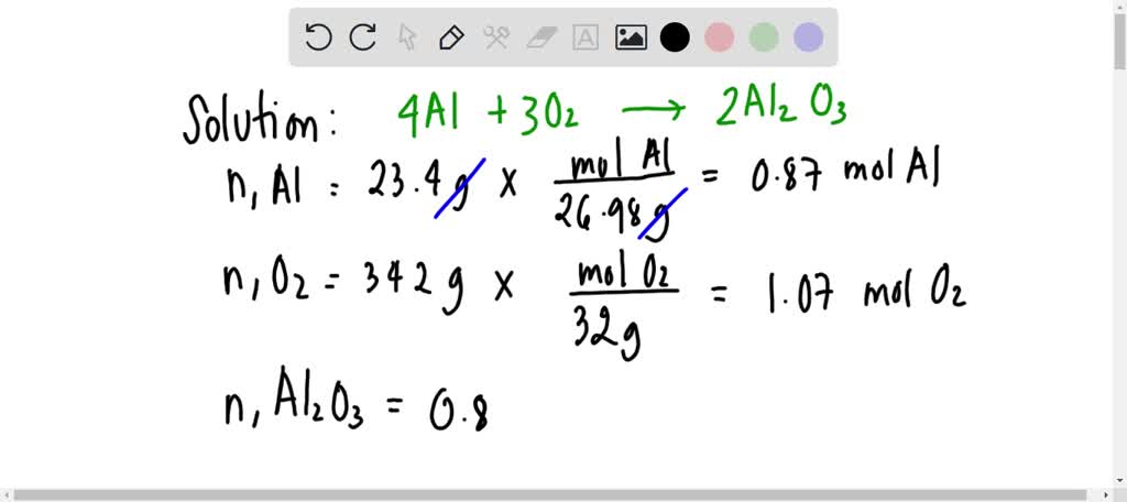 SOLVED: How many grams of aluminum oxide are produced when 23.4 g of ...