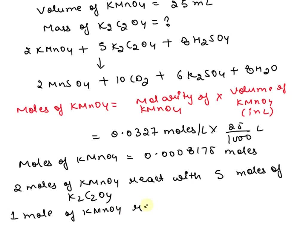 SOLVED: What mass of solid potassium oxalate (K2C2O4), when dissolved ...