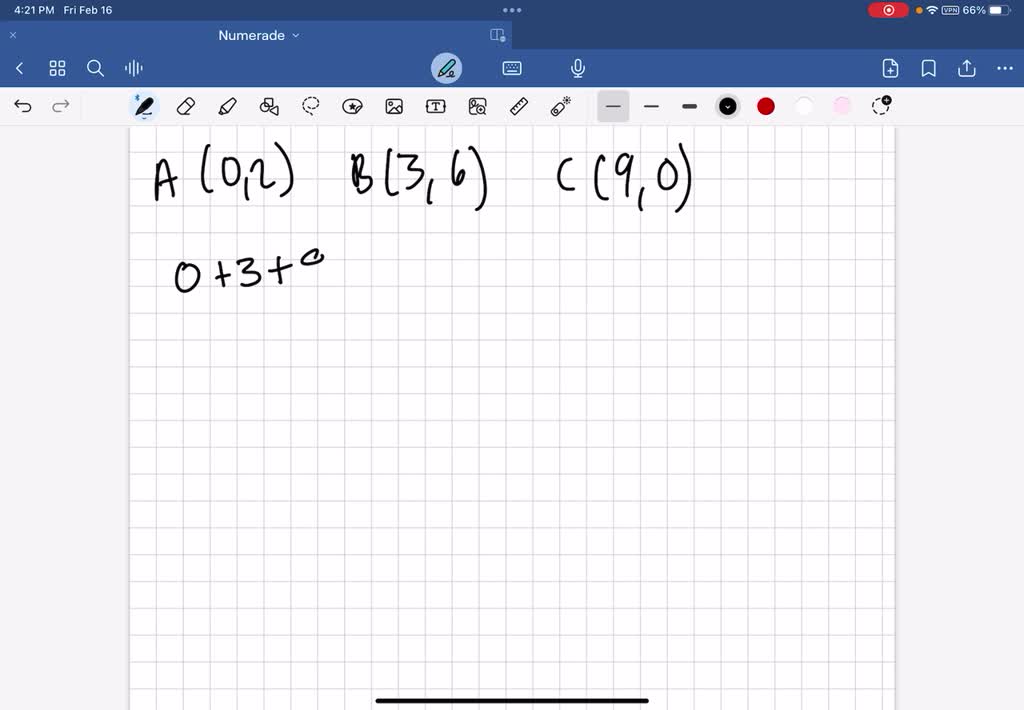SOLVED: A triangular lamina ABC has vertices at A (0,2), B (3,6) and C ...