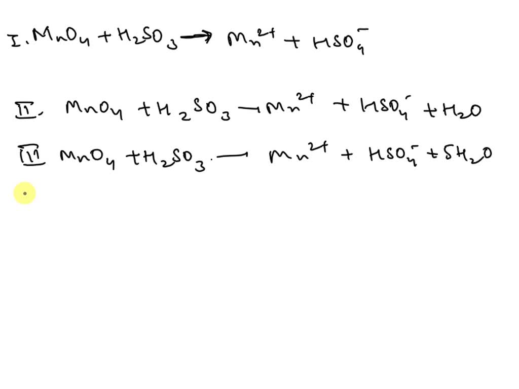SOLVED: Balance the following equation in acidic solution using the ...