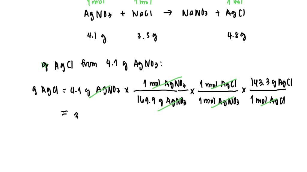SOLVED: A chemist makes silver chloride, AgCl, from silver nitrate ...