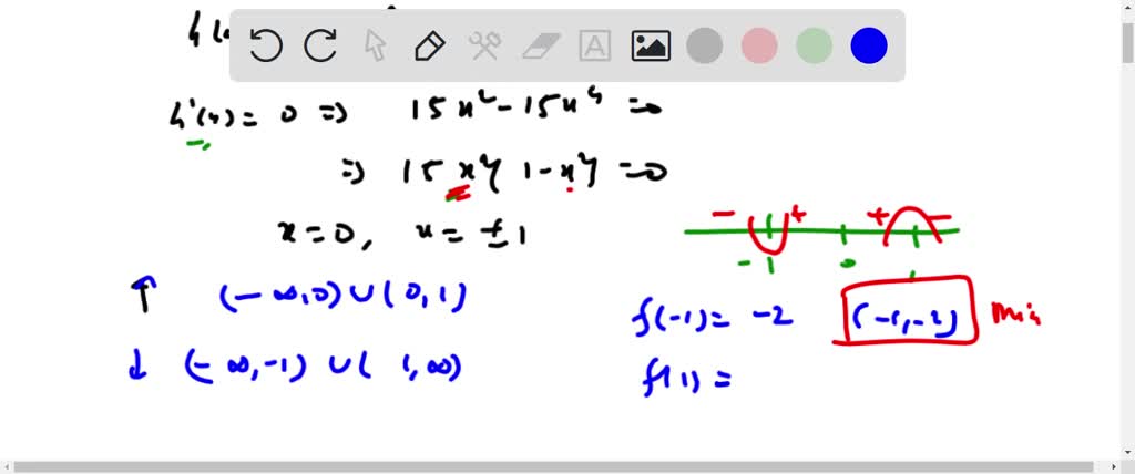 SOLVED: Sketch the graph of h(x) = 5x^3 - 3x^5 by first finding its intervals of increase and ...