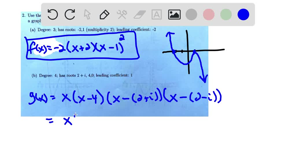 SOLVED: Use the following information to write out the polynomial ...