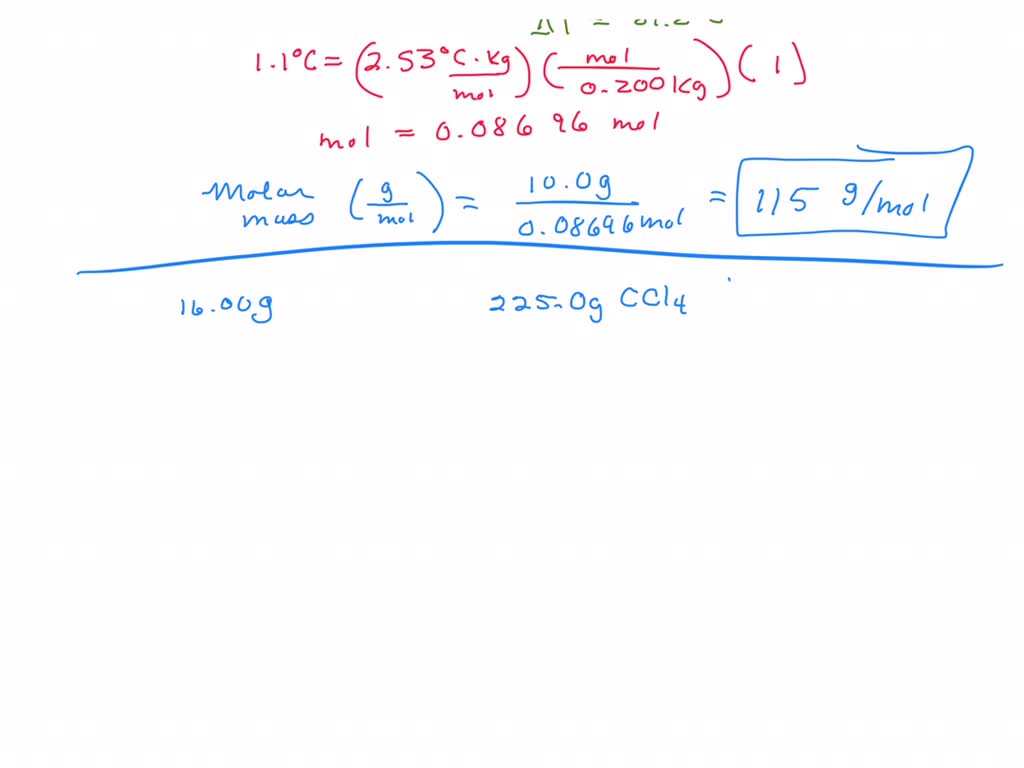 SOLVED: A solution of 10.0 g of an unknown solute is dissolved in 0.200 kg of benzene boils at ...