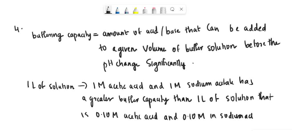 SOLVED: 4. How did the concentration of the acetate buffers affect their buffering capacity ...
