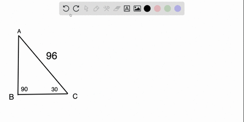 abc is a right angled triangle if b 90 ac 96 cm c 30 ab cm 28113