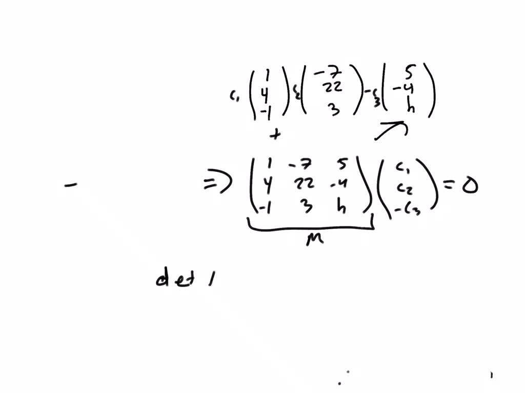 SOLVED: '11. Let a1 a2 and b = For what value(s) of h is b in the plane ...