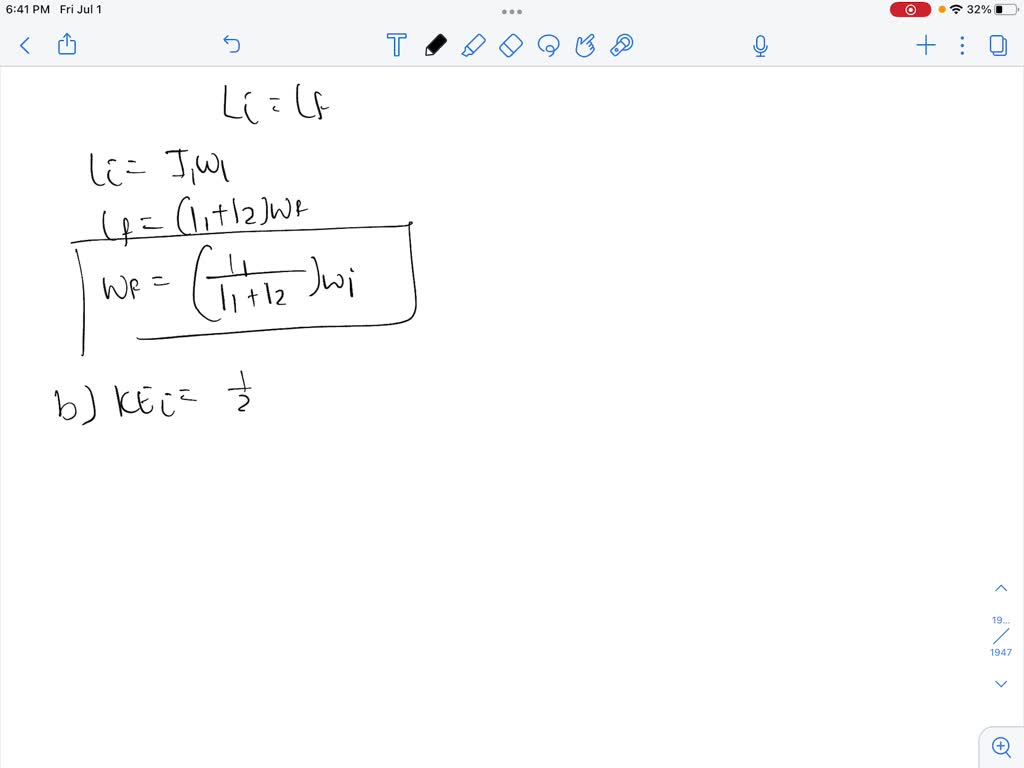 A cylinder with moment of inertia I1 rotates with angular velocity ω0 ...