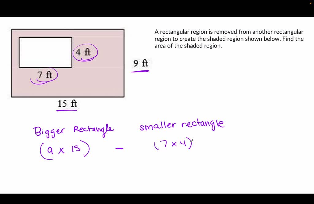 SOLVED: 'PLEASE HELP A rectangular region is removed from another rectangular region to create ...