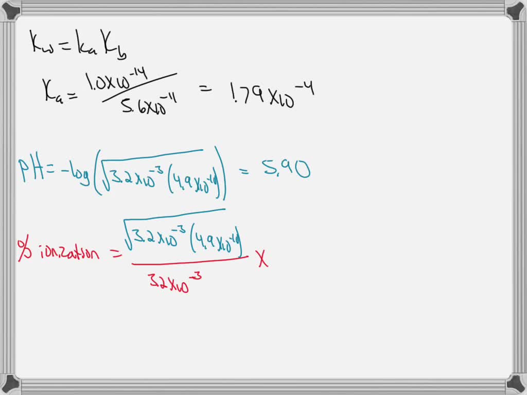 SOLVED: Kb for formate ion HCOO: is 5.6 x 10-11, Find Kz for formic ...