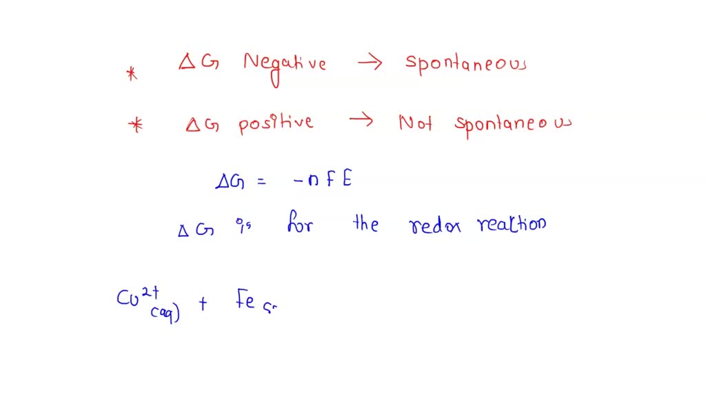 SOLVED: Write a brief procedure for finding the sign on delta G, delta ...