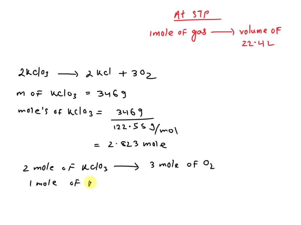 SOLVED: to 2KClO3 → 2KCl + 3O2 Given Units Unknown Units How many liters of oxygen are produced ...