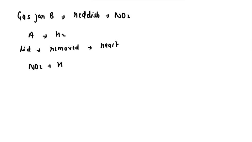 SOLVED: in certain experiment a gas jar B containing reddish brown gas ...