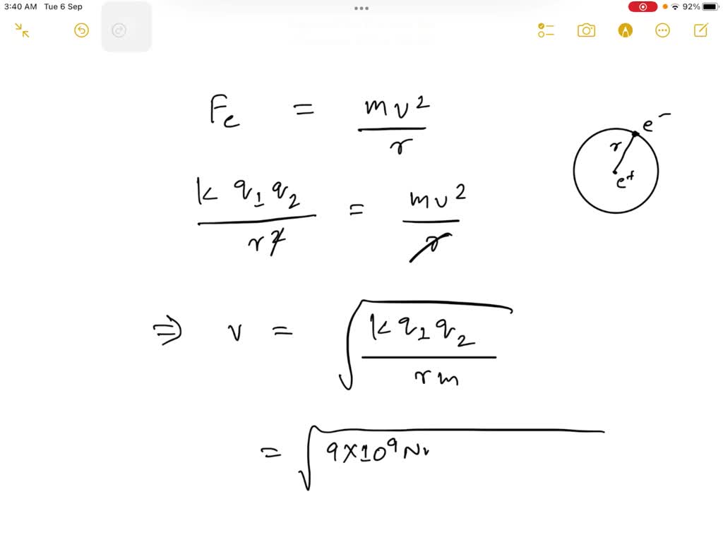 SOLVED: Under the influence of the electric force of attraction, the electron in a hydrogen atom ...