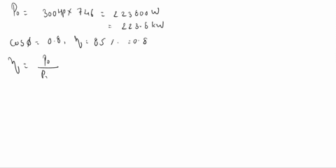 a 300 hp load running at 80 power factor lagging and an efficiency of 85 is supplied by two ...