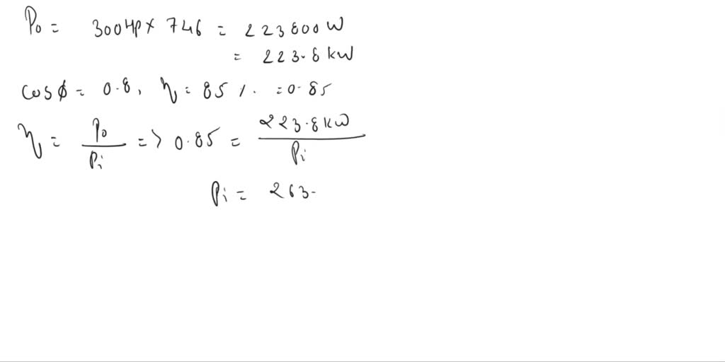SOLVED: A 300 HP load running at 80% power factor lagging and an ...