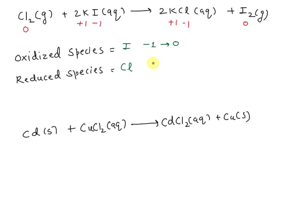 SOLVED: In the following reaction, what is being oxidized, and what is ...