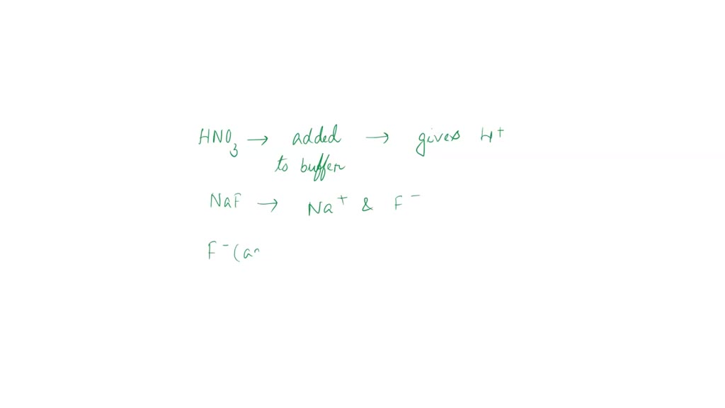 SOLVED: QUESTION 1 buffer of HFINaf able control pH after the addition of HNO3 Write out ...