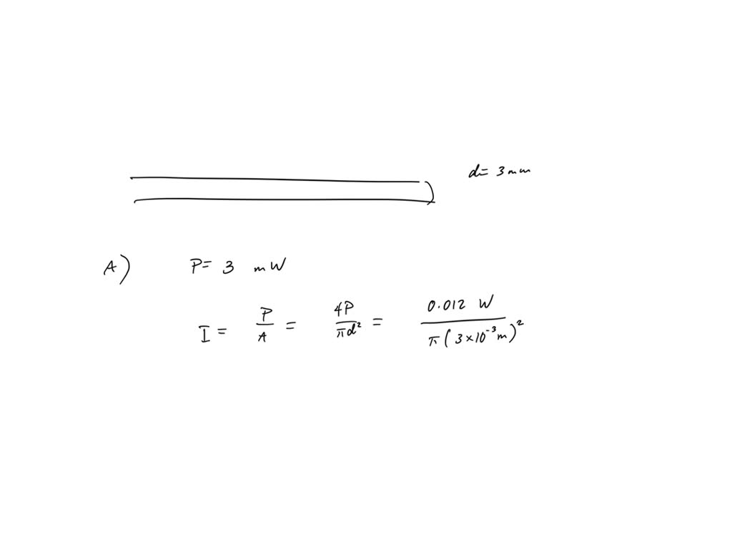 SOLVED: A laser emits a cylindrical beam of light 3.0 mm in diameter ...