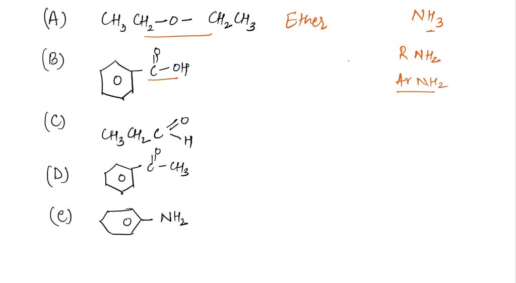 SOLVED: Which structure below represents an amine? A) CH3CH2NH2 B ...